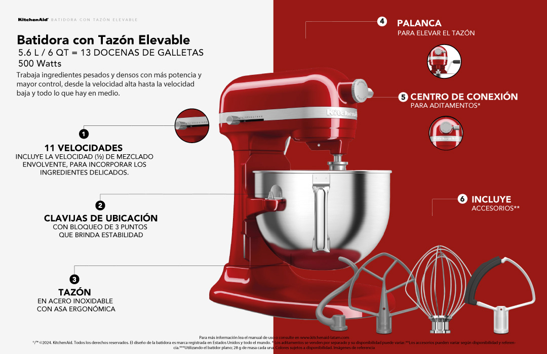 Batidora de pedestal KITCHENAID Bowl-Lift 5.7 lt 11 Velocidades 575 W ...