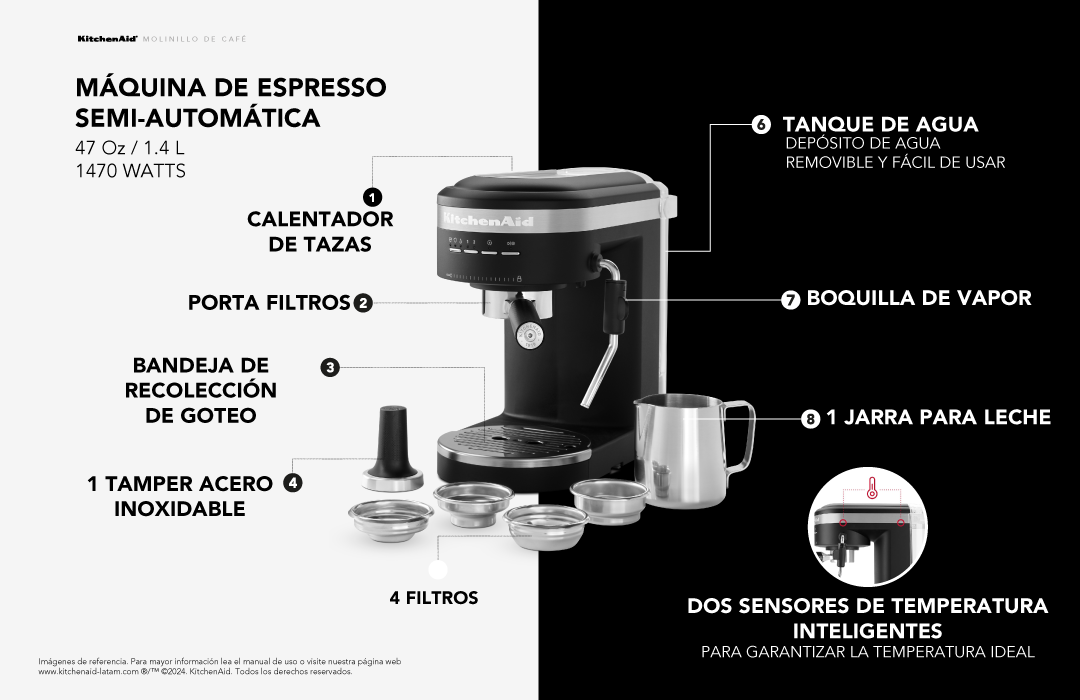 Cafetera Espresso KitchenAid KES6403BM 6 Tazas KITCHENAID | falabella.com