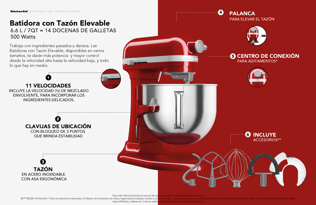 Batidora de pedestal KITCHENAID Bowl-Lift 6.6 lt 11 Velocidades 575 W KITCHENAID | falabella.com