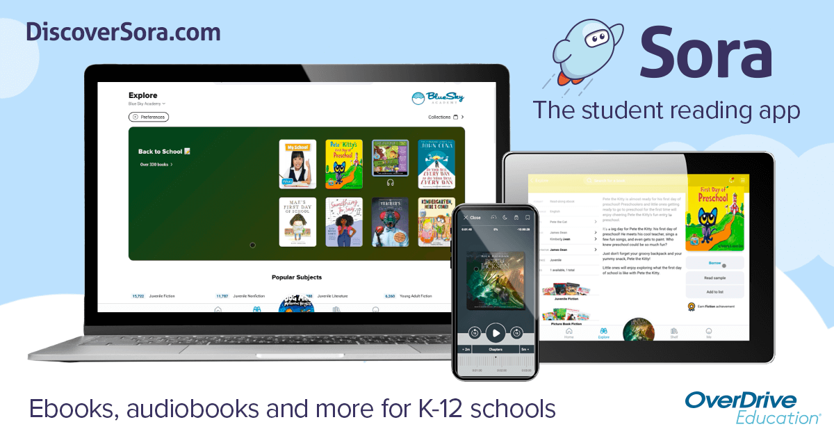 Discover Sora: A K-12 student reading app by OverDrive Education