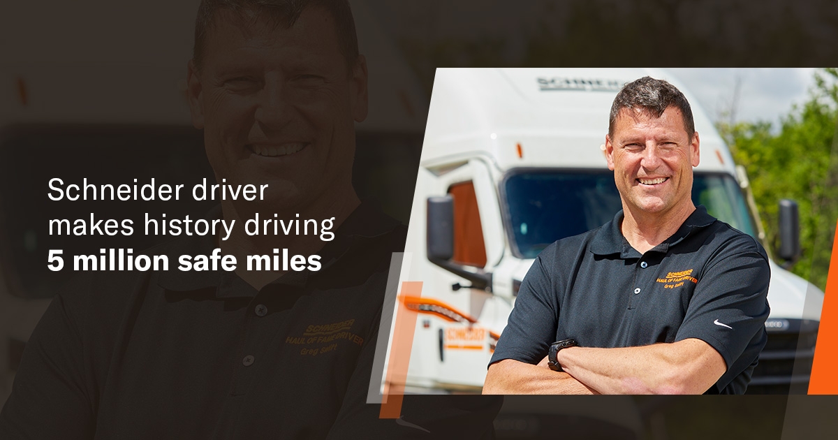 Schneider driver achieves milestone of five million safe miles