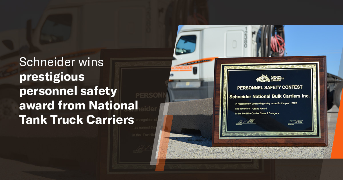 Schneider wins prestigious personnel safety award