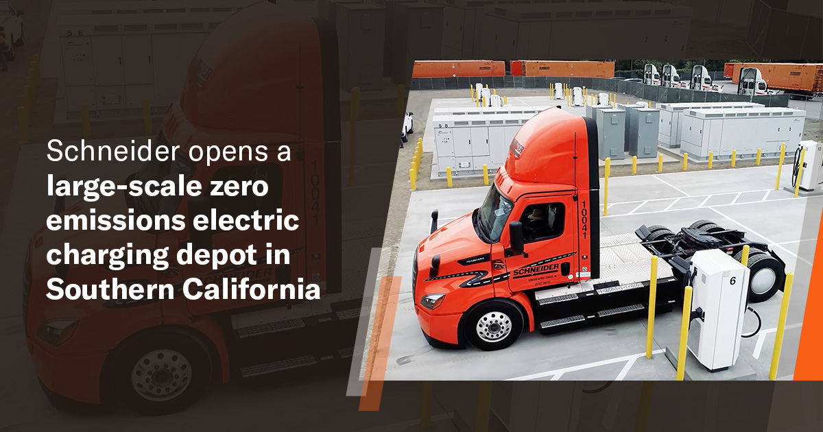 Schneider opens zero emissions electric charging depot