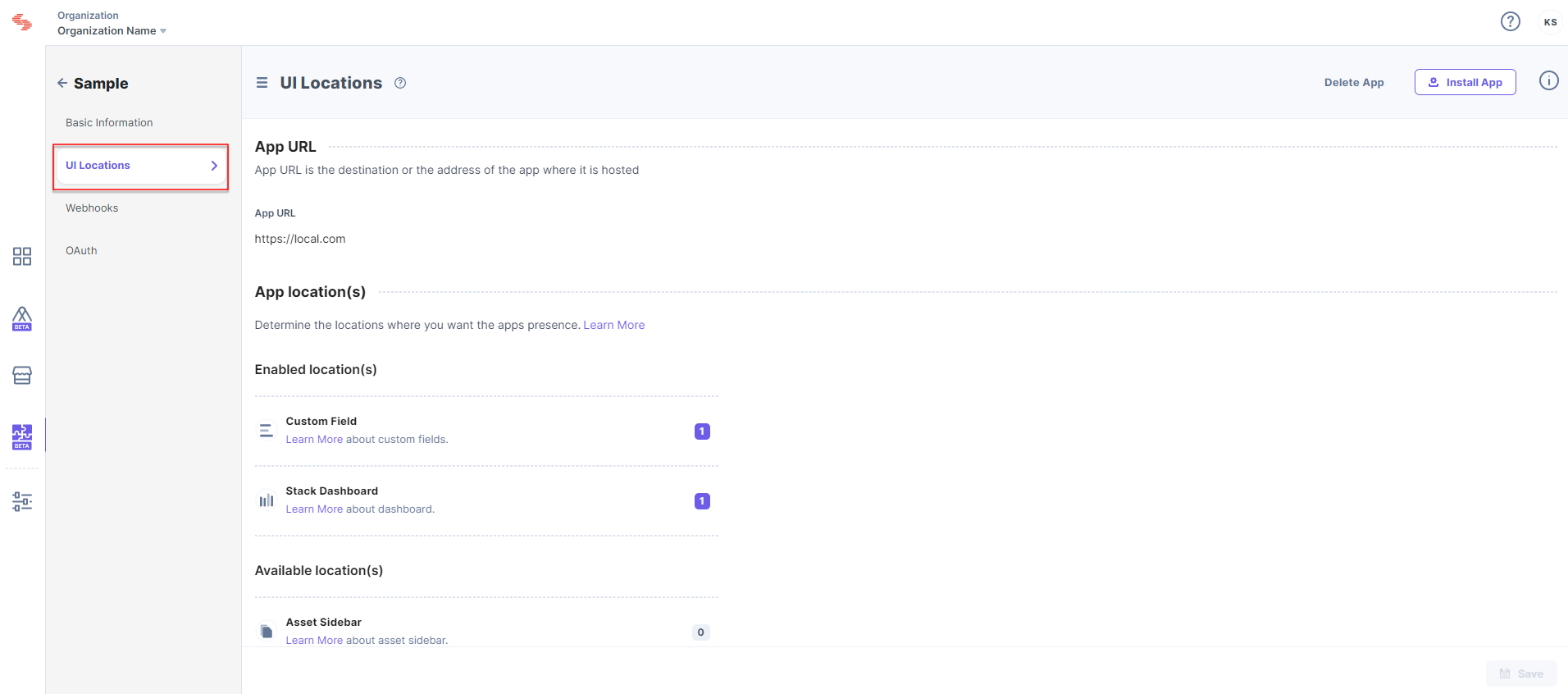 App Config Location App Config Location