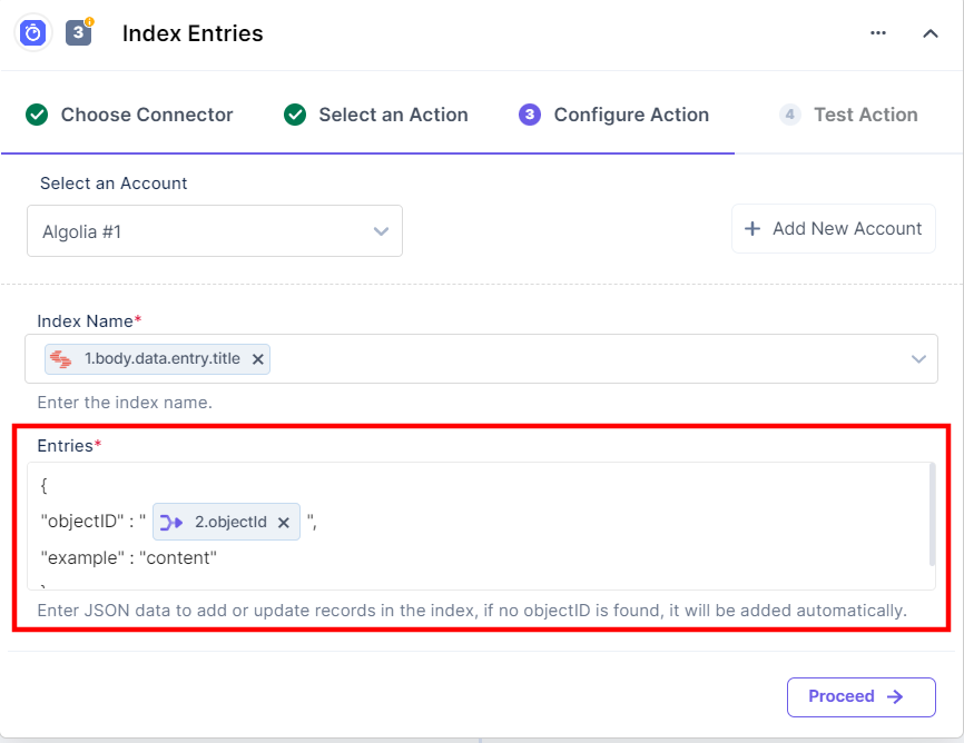 Create an Algolia Object using Entry UID