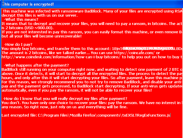 Badblock ransomware is on the block (May 25, 2016)