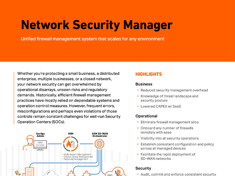 Network Security Manager Cloud | SonicWall