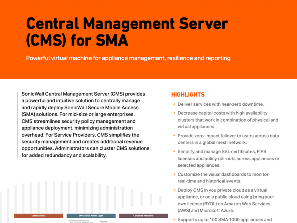 Datasheet: Central Management Server (CMS) for SMA