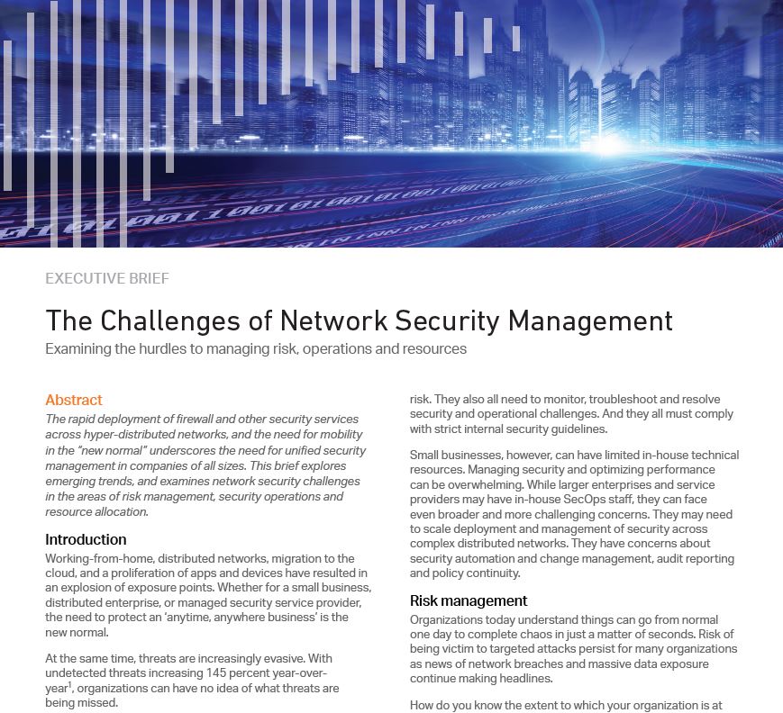 The Challenges of Network Security Management
