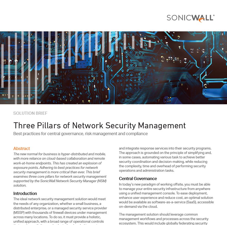 Three Pillars of Network Security Management