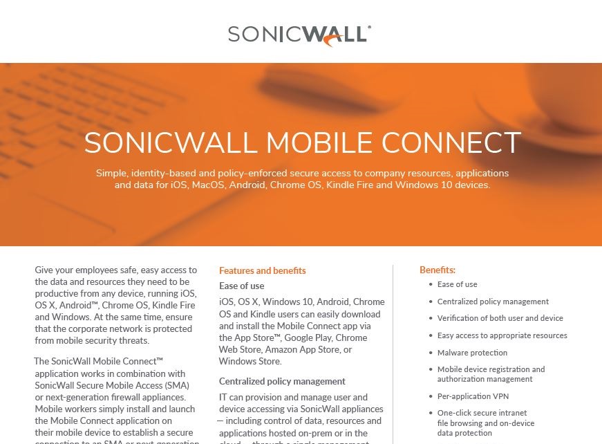 SonicWall Mobile Connect