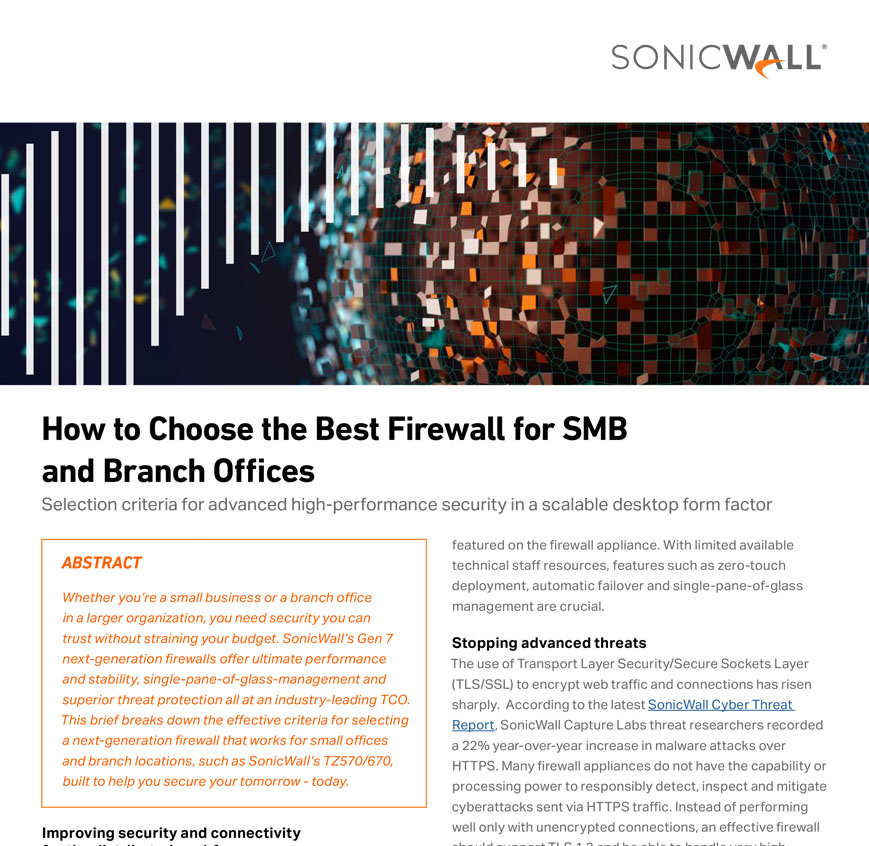 How to Choose the Best Firewall for SMB and Branch Offices