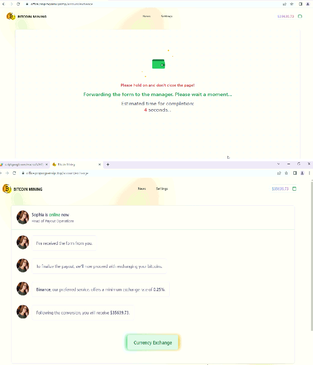 Google script being abused for Cryptocurrency fraud