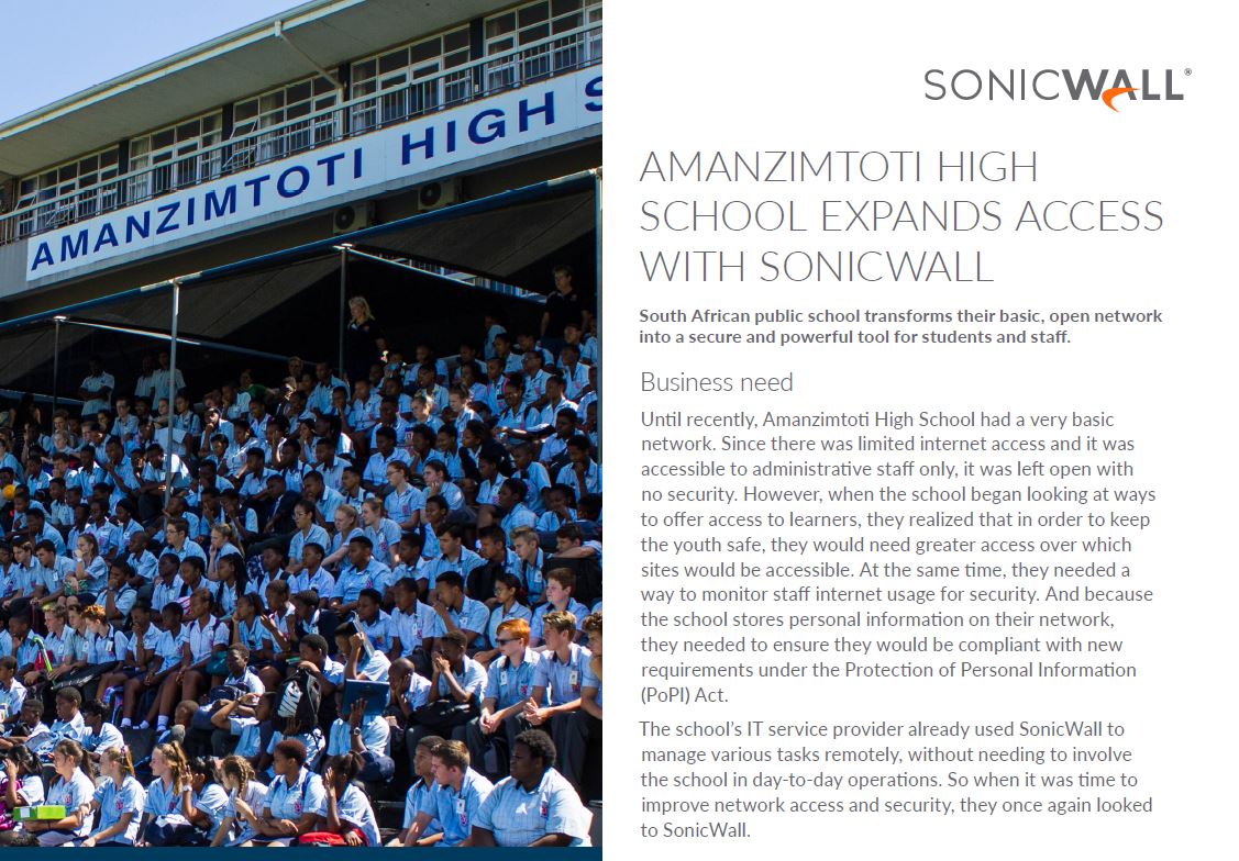 Amanzimtoti High School Expands Access With SonicWall