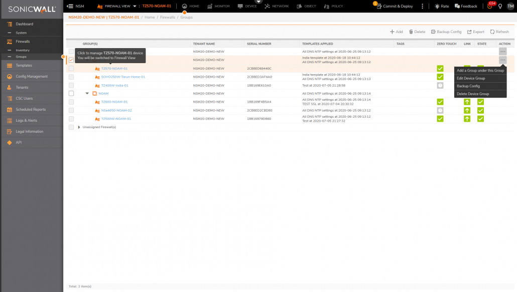 SonicWall NSM: Centralized Firewall Management that Scales for Any Environment