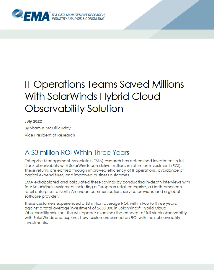 Ema Solarwinds Observability Self Hosted Formerly Known As Hybrid