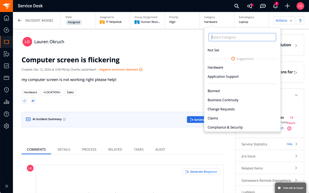 Itsm Automation And Ai Service Management Aism Software Solarwinds