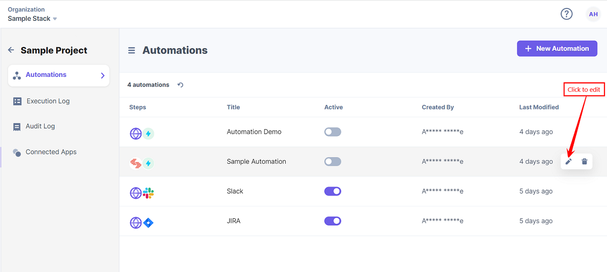 Edit Automation Details