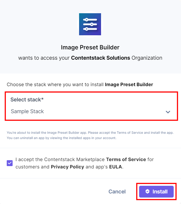 Image Preset Builder App Installation Guide | Contentstack