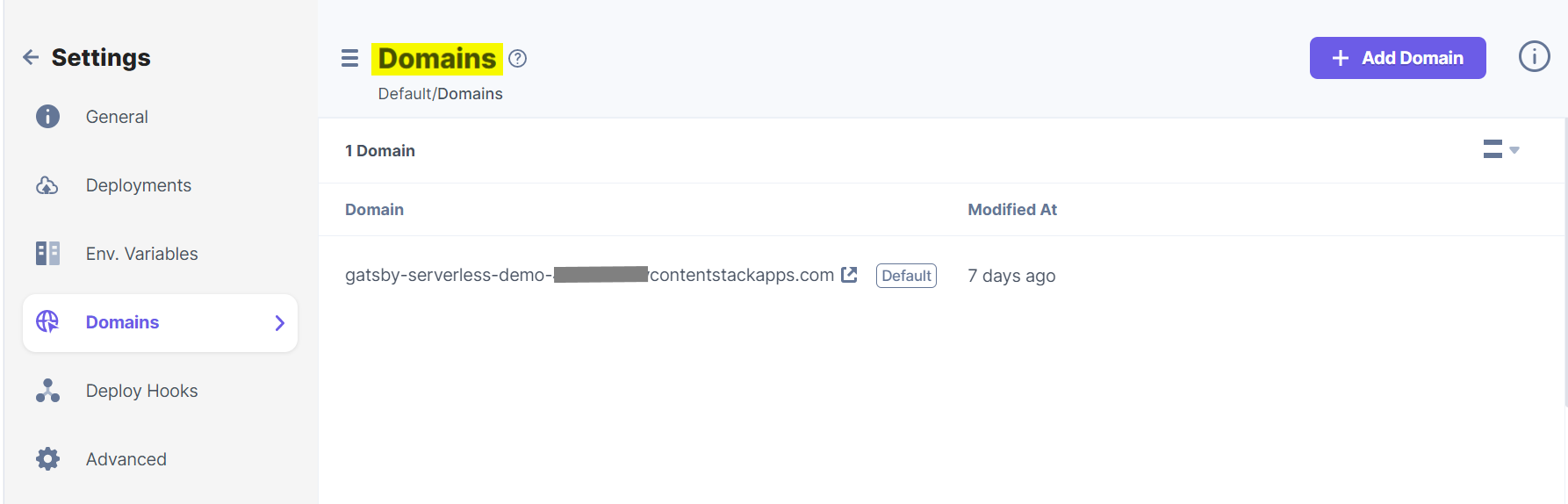 Custom Domain | Contentstack