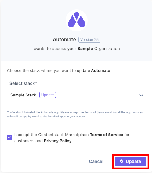 Automate App | Contentstack