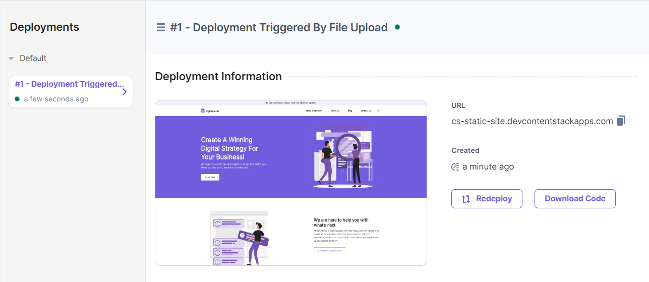 Host a Static Site on Launch | Contentstack