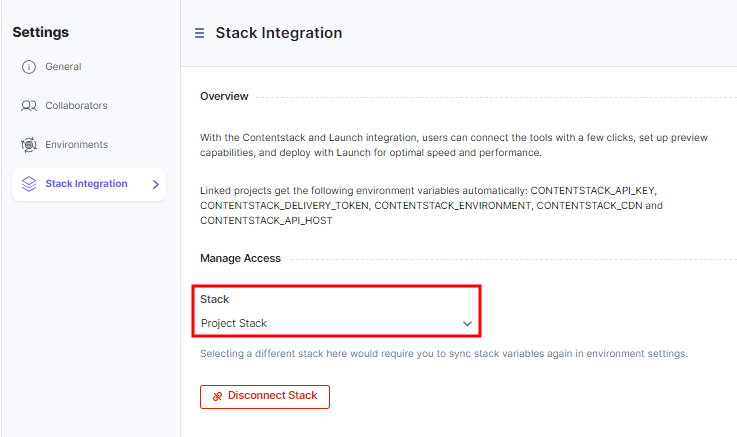 Auto-populate Environment Variables from a Linked Stack | Contentstack