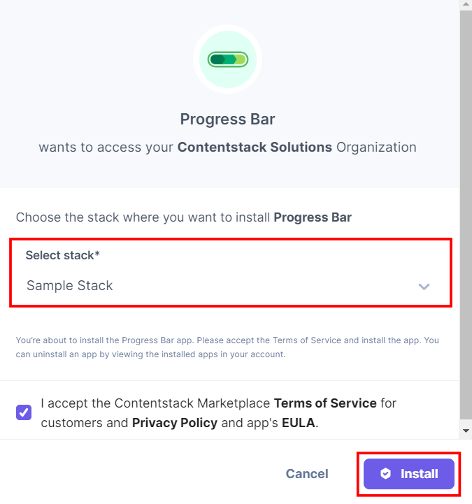 Progress Bar App Installation Guide | Contentstack