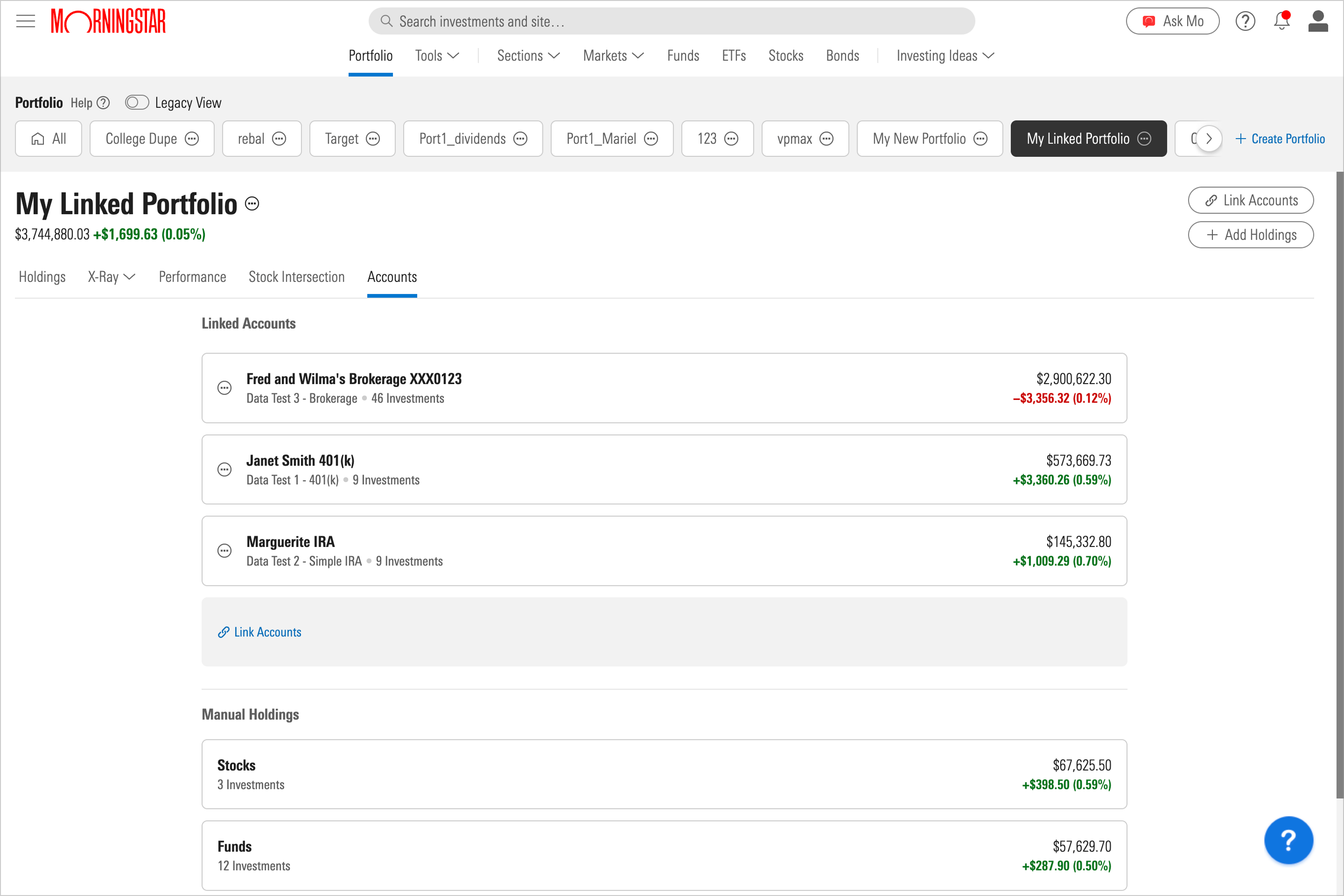 Link an account | Help | Morningstar