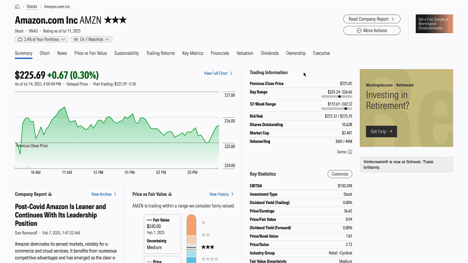 Target price notifications | Help | Morningstar