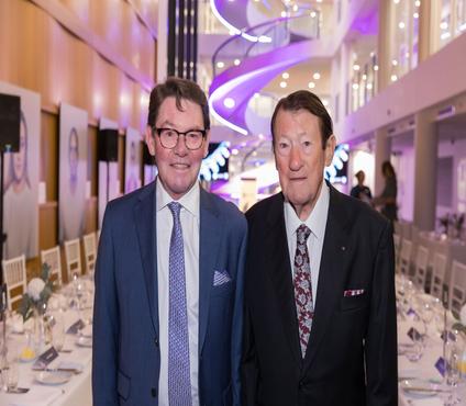 2 major donors at garvan event in building