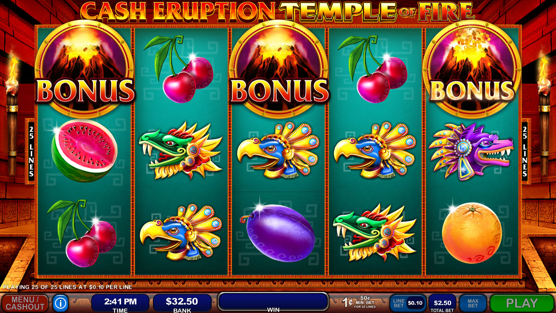 Check out Cash Eruption Temple of fire – Video Lottery Games | Loto-Québec