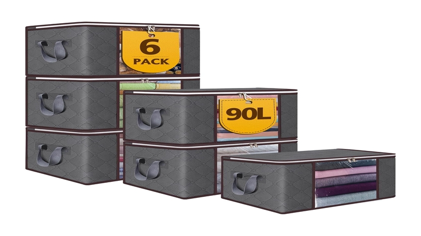 6pk Large Zip-Up Storage Organizers $17 at Brad's Deals