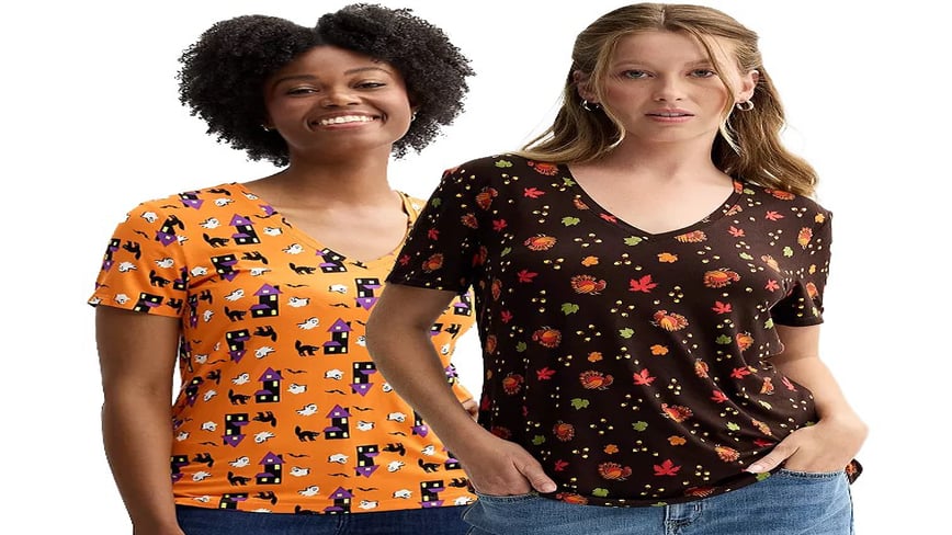 Kohl's: Fall & Halloween V-Neck Tees $9 at Brad's Deals