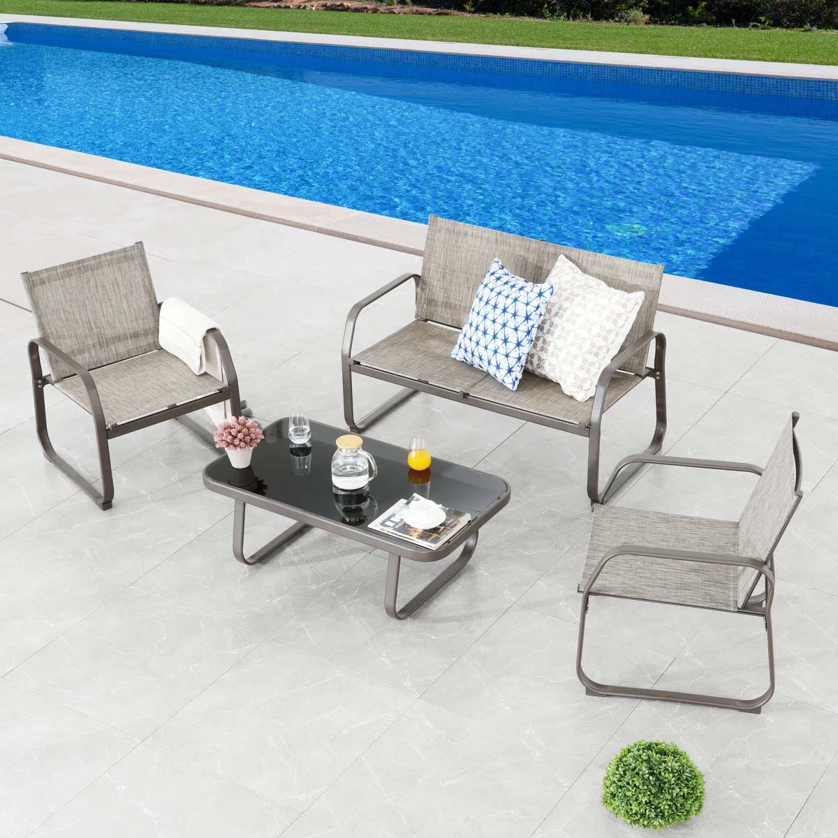 4pc Patio Conversation Set $117 Delivered at Brad's Deals