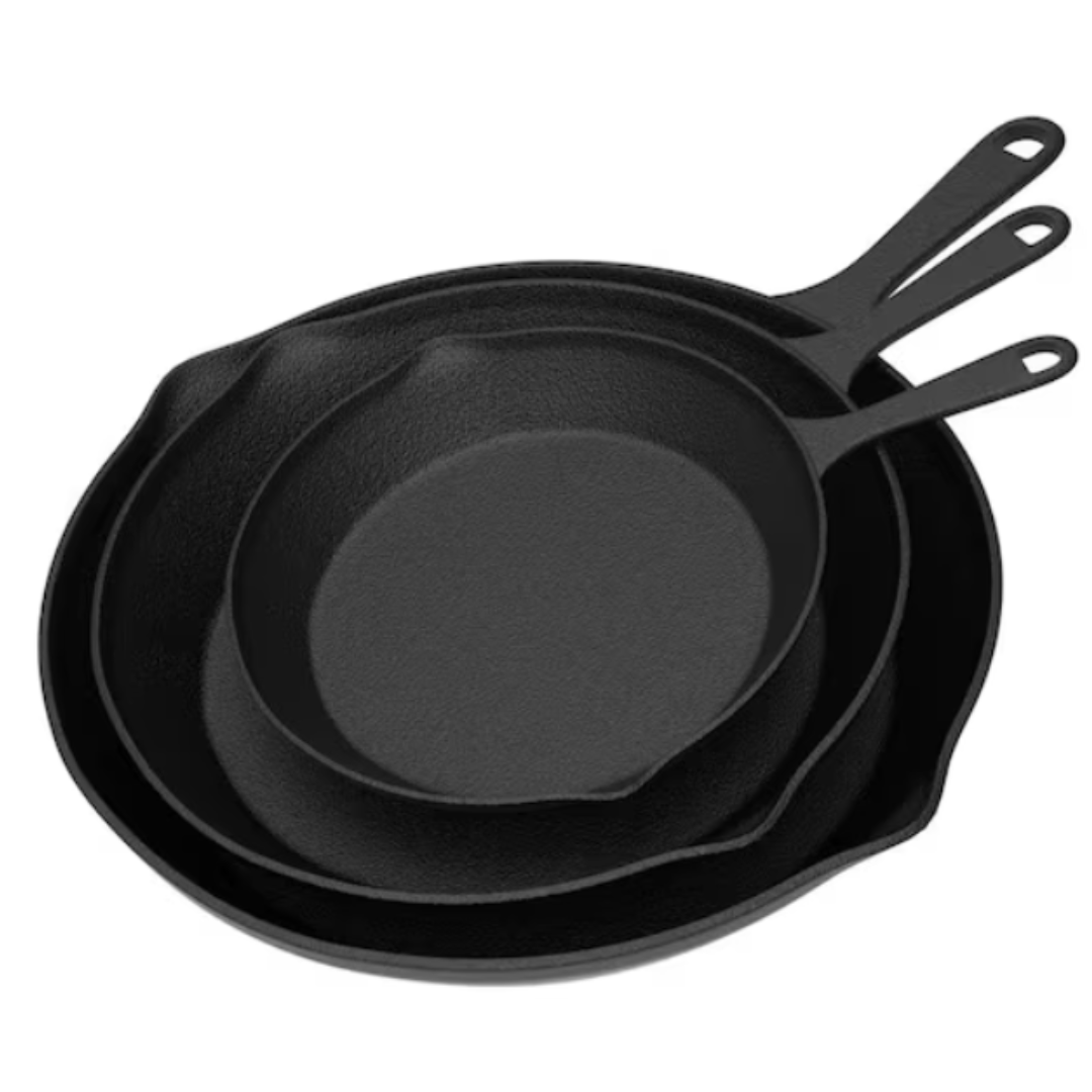 3pc Cast-Iron Skillet Set $25 at Brad's Deals