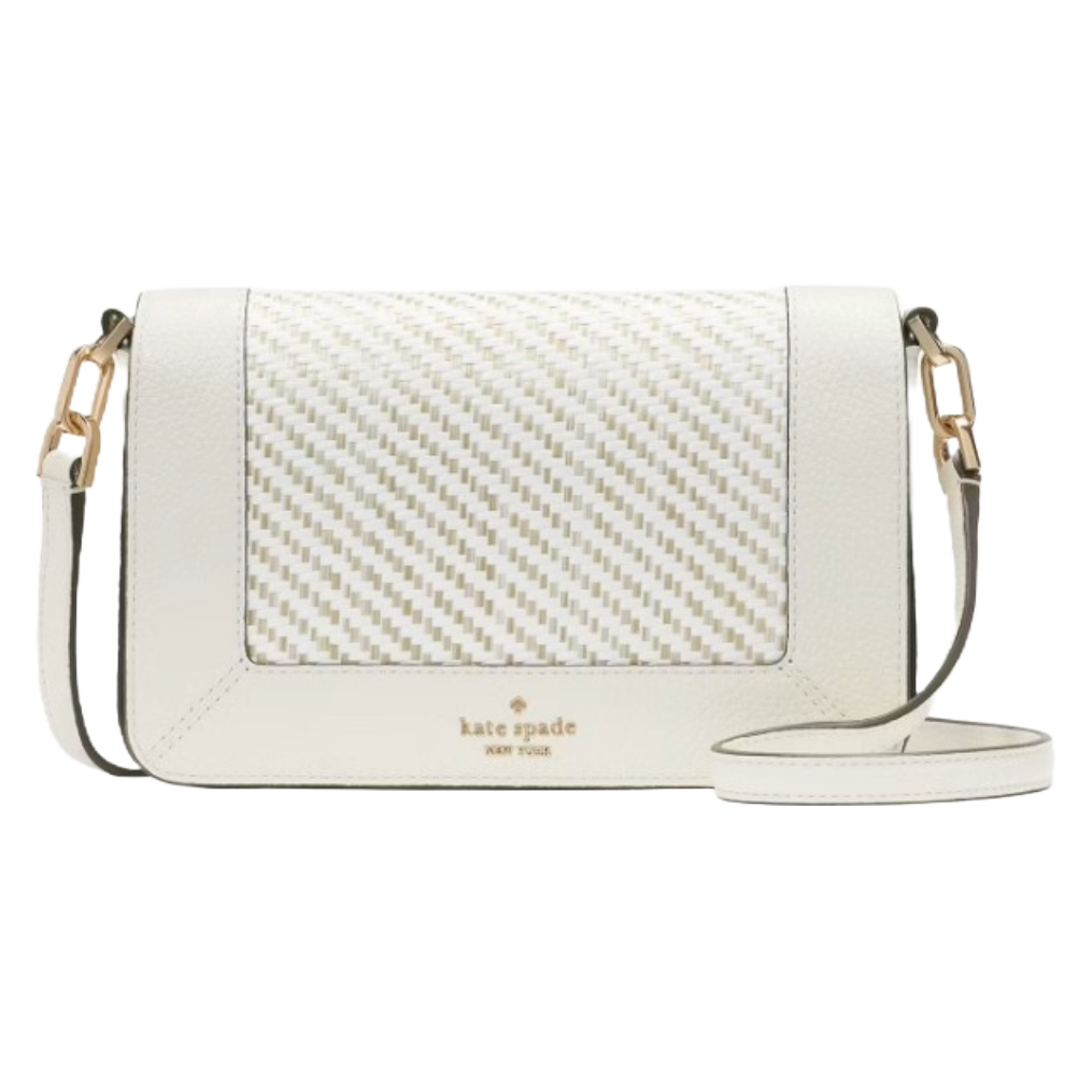 Kate Spade Straw & Leather Crossbody $69 at Brad's Deals