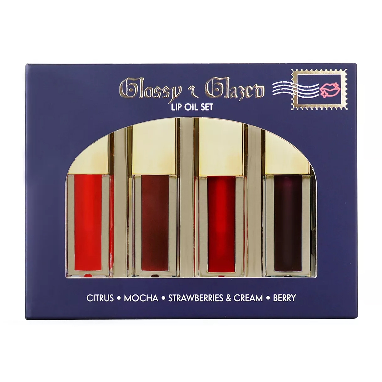 4pc Glossy & Glazed Lip Oil Makeup Set $6 at Brad's Deals