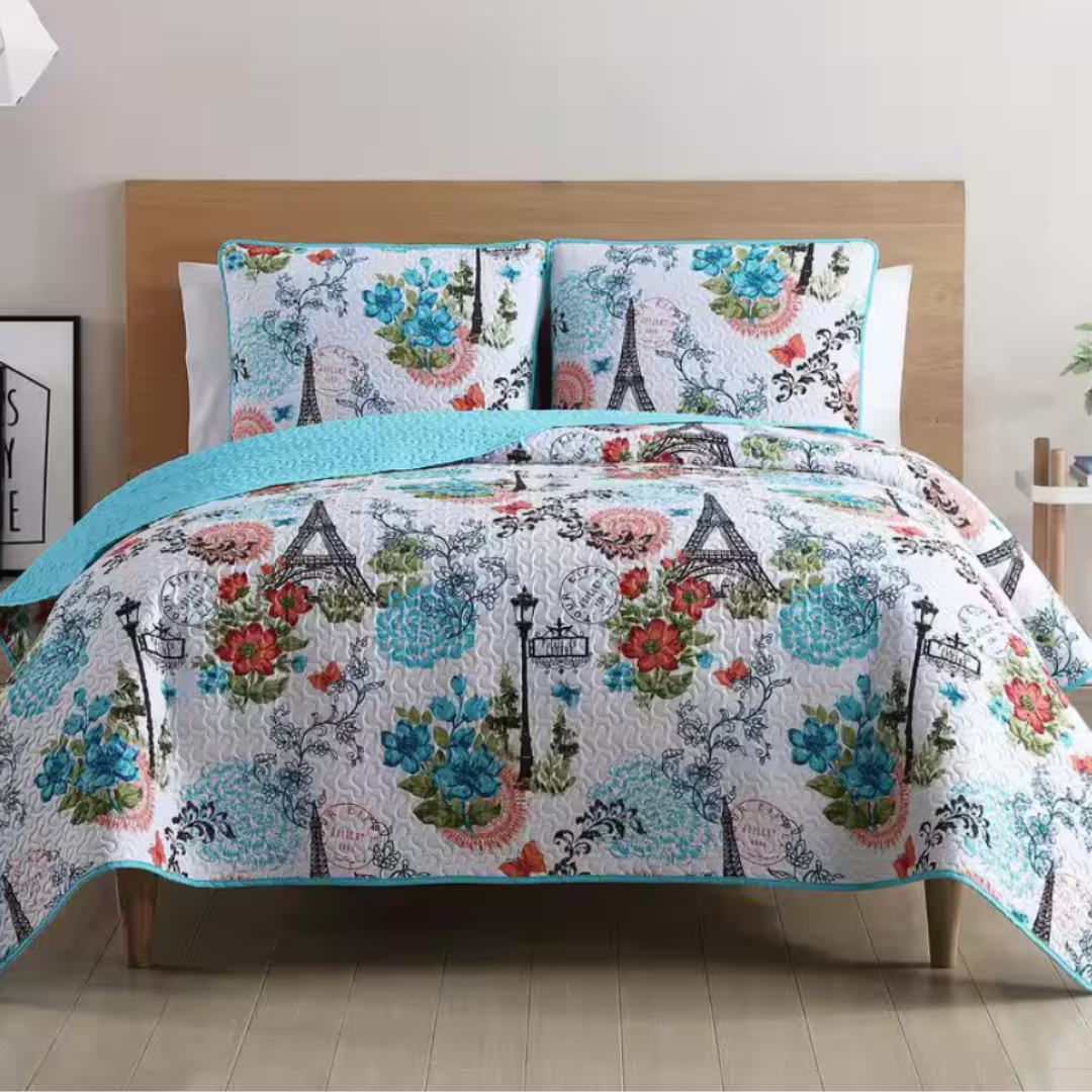 3pc Eiffel King Quilt Set $23 at Brad's Deals