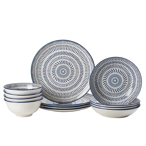 12pc Ceramic Dinnerware Set $27 at Brad's Deals