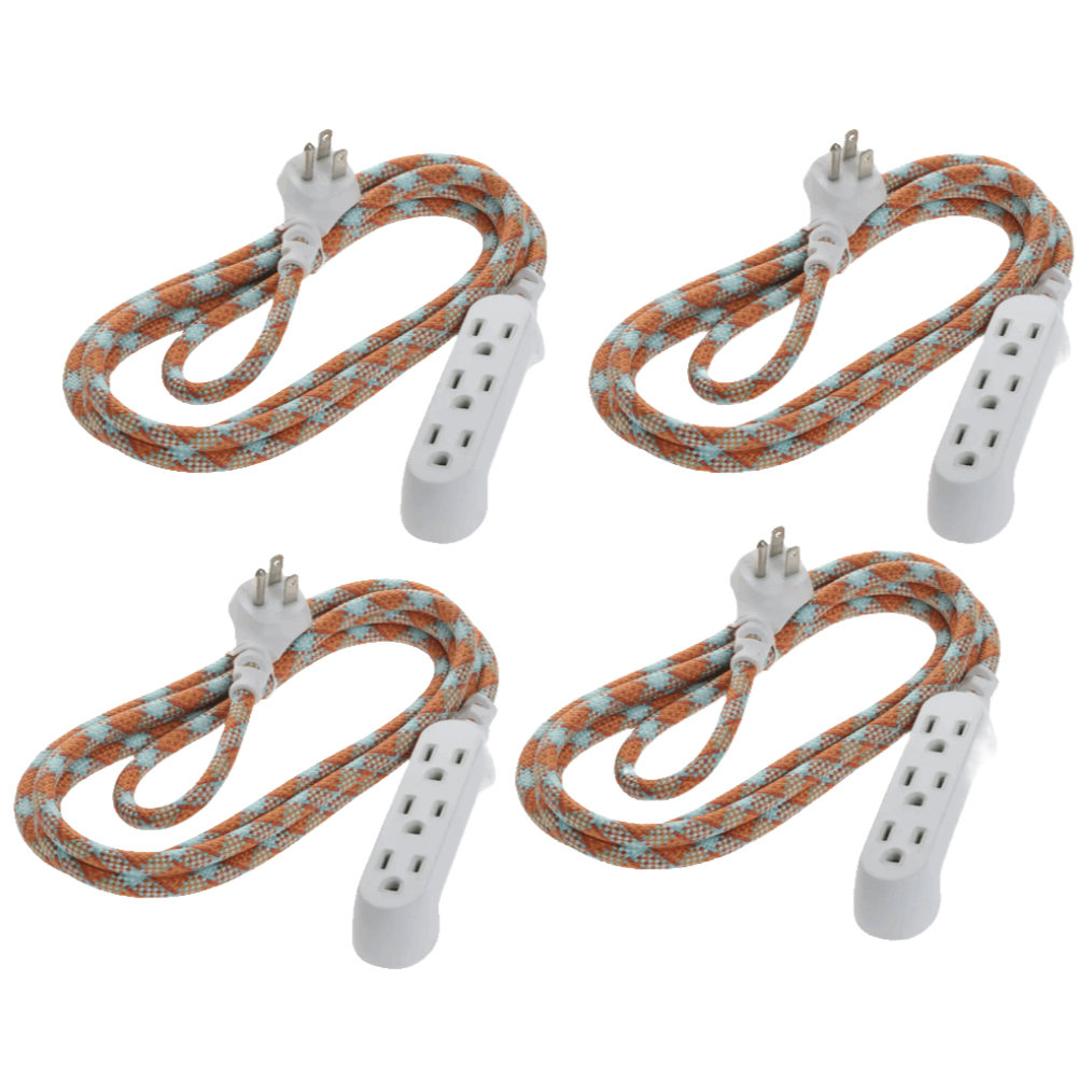 4pk 3-Outlet Extension Cords $16 at Brad's Deals