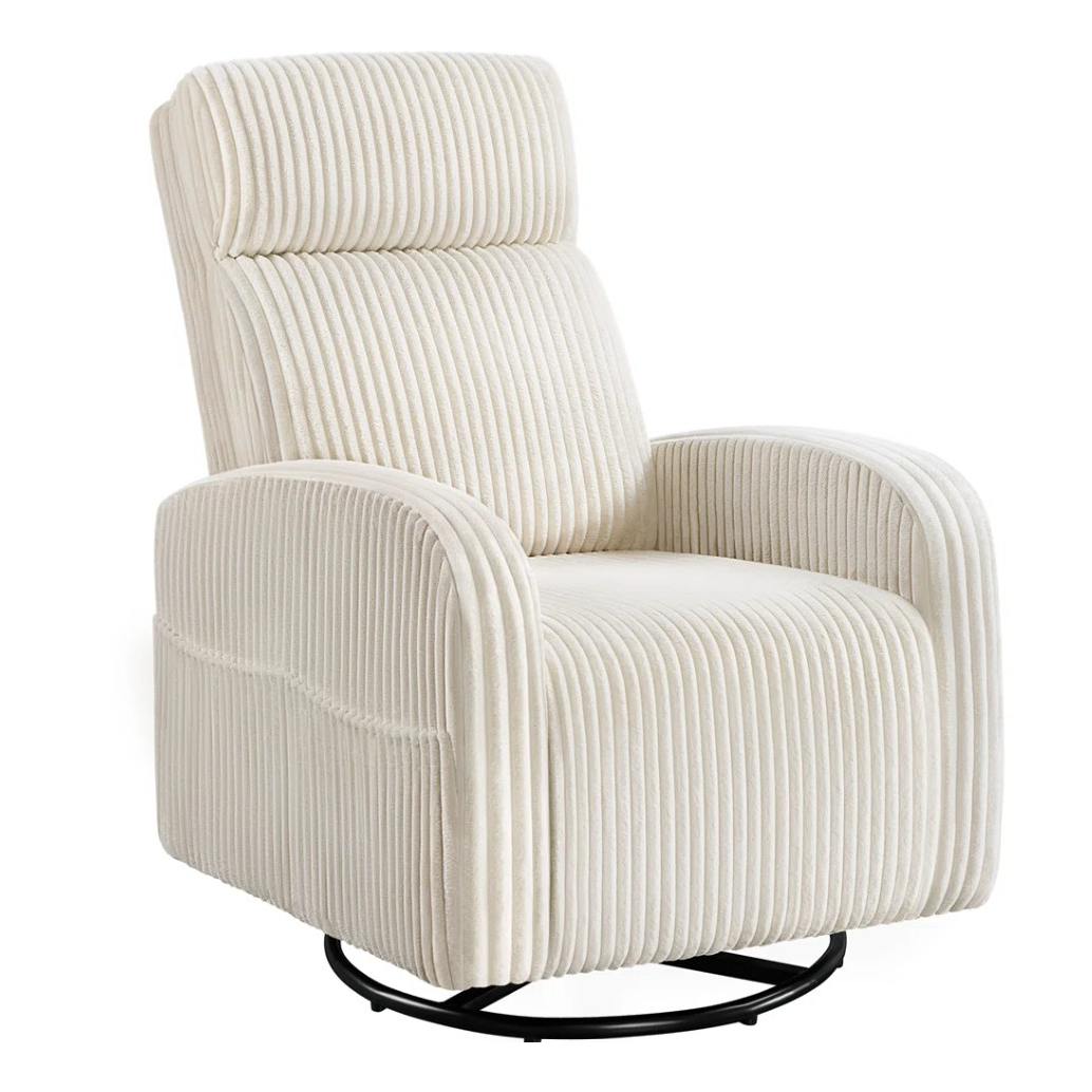 Corduroy Swivel Glider Chair $144 at Brad's Deals