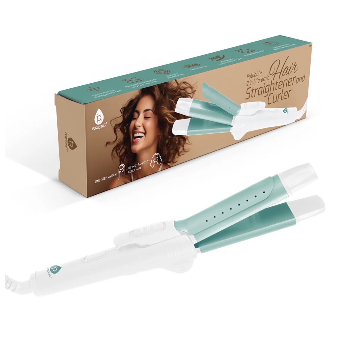2-in-1 Hair Straightener & Curler $20 at Brad's Deals