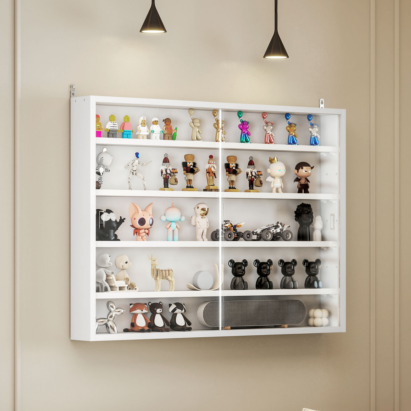 5-Tier Mounted Shelf with Glass Doors $56 at Brad's Deals