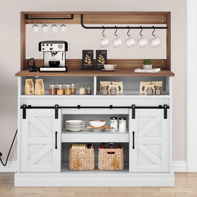Farmhouse Coffee Bar with Power $131 at Brad's Deals