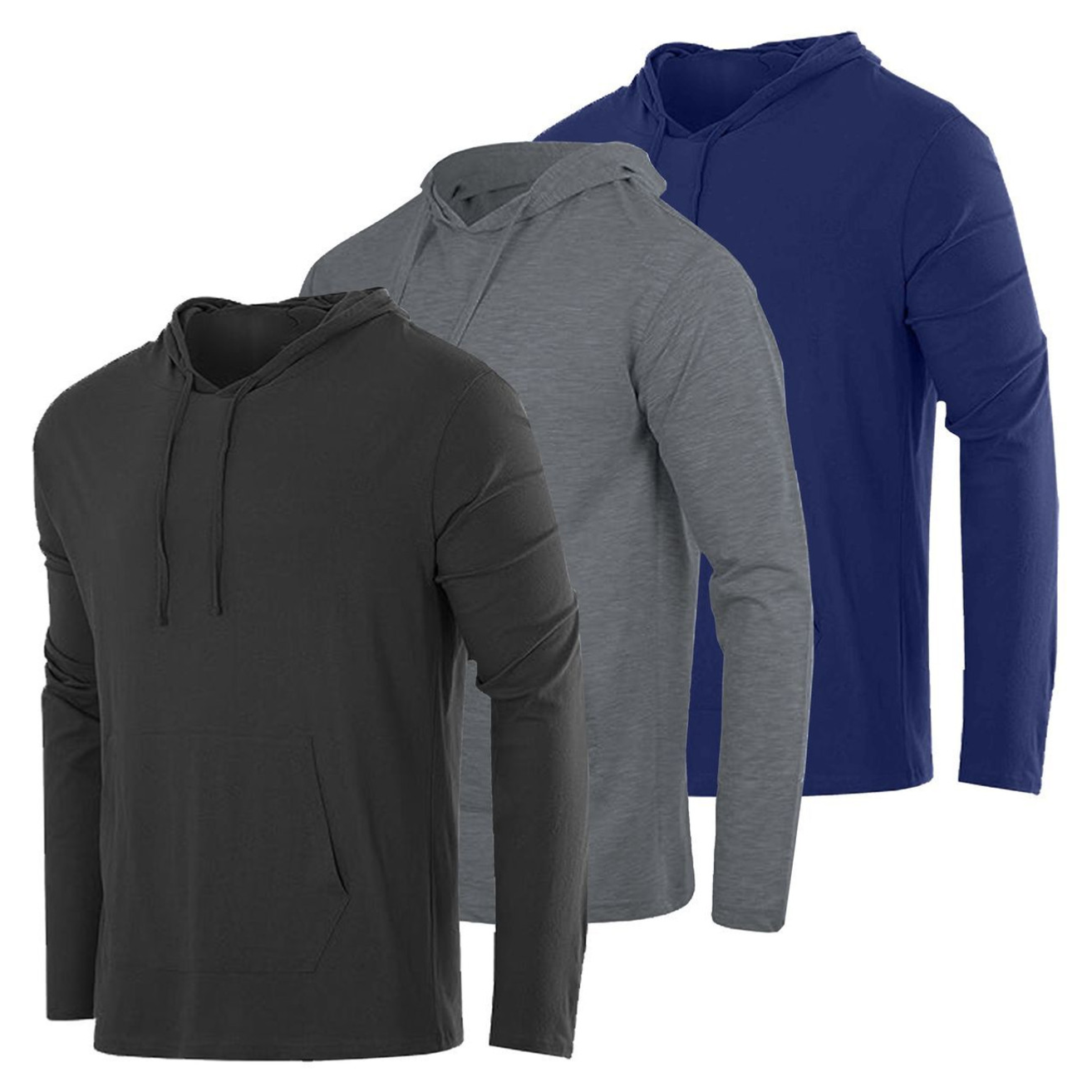 3pk Lightweight Drawstring Hoodies $28 at Brad's Deals