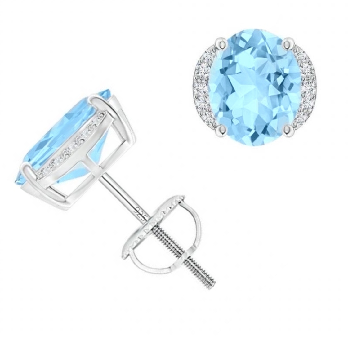 Lab-Created Blue Topaz Studs $15 Shipped at Brad's Deals