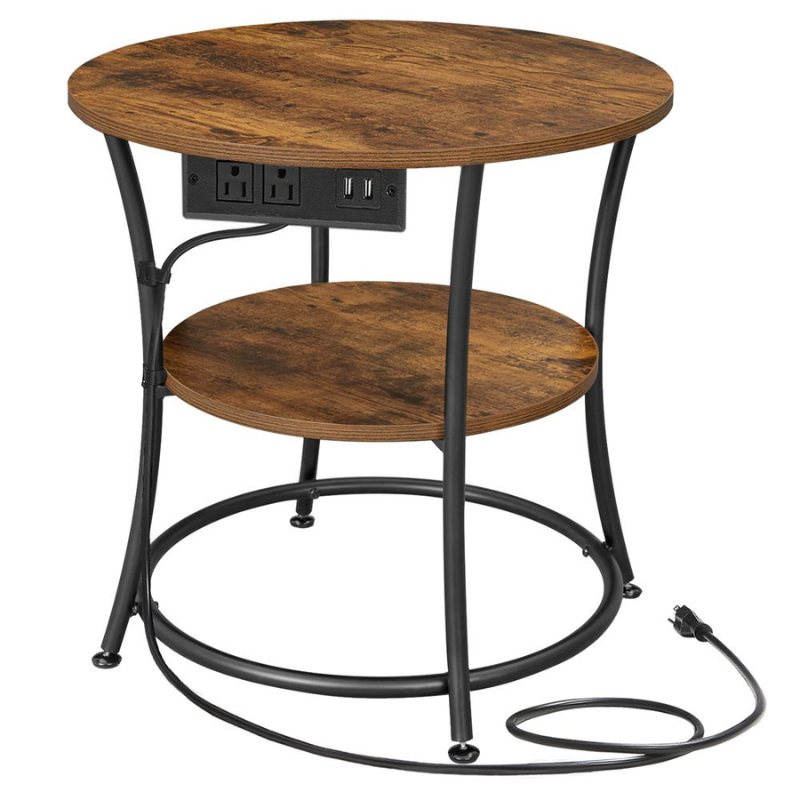 Round End Table with Power Outlets $48 at Brad's Deals